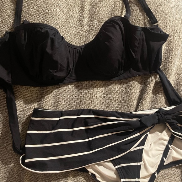 Coco Rave | Swim | Coco Rave Black And White Bikini Set Bold Stripes ...